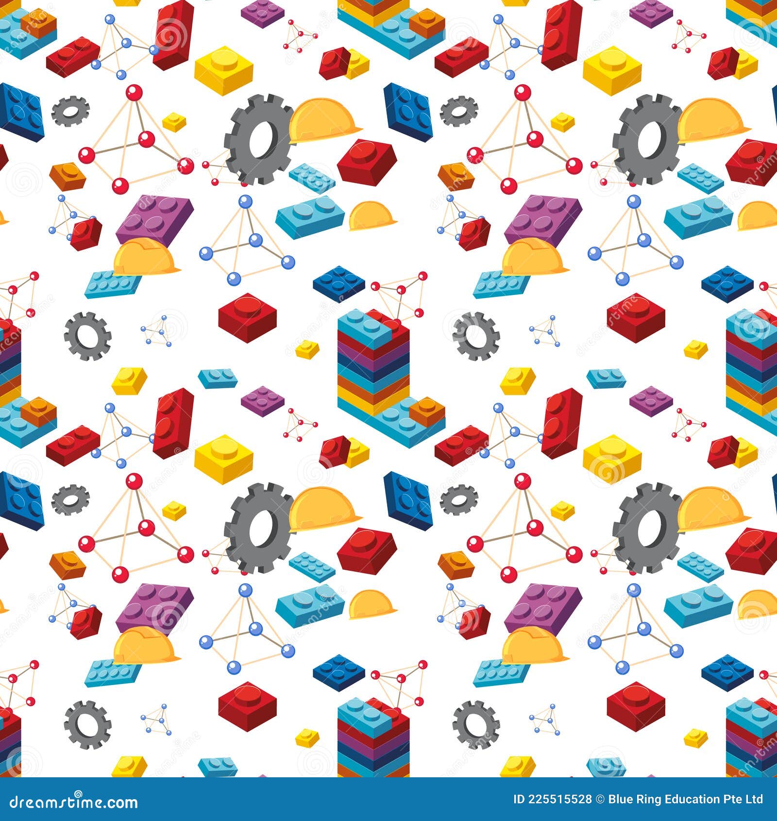 Block Learning Seamless Background Stock Vector - Illustration of ...