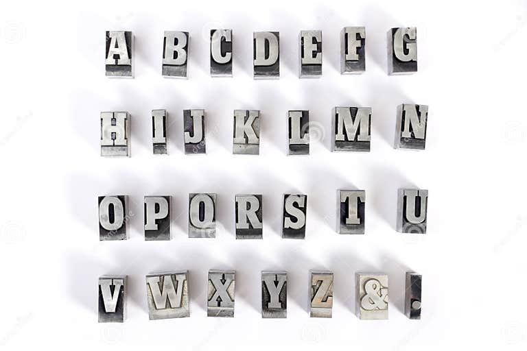 Block letters stock image. Image of offset, metal, newspaper - 3202385