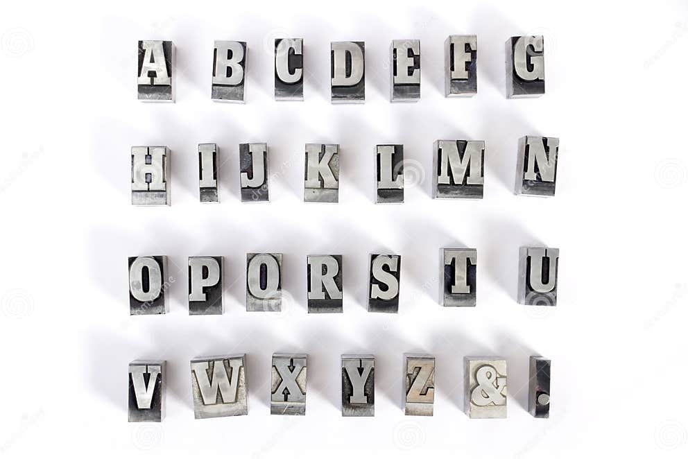 Block letters stock image. Image of offset, metal, newspaper - 3202385