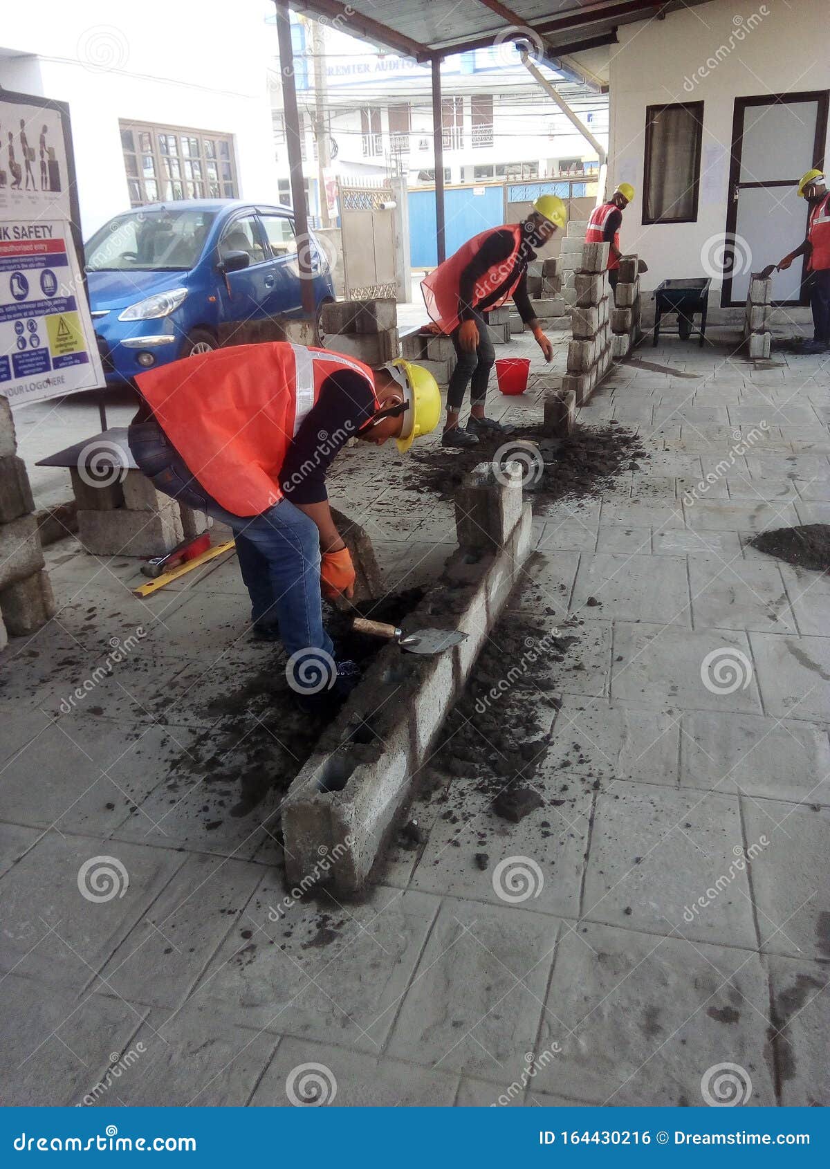 Block mason training editorial photo. Image of training - 164430216