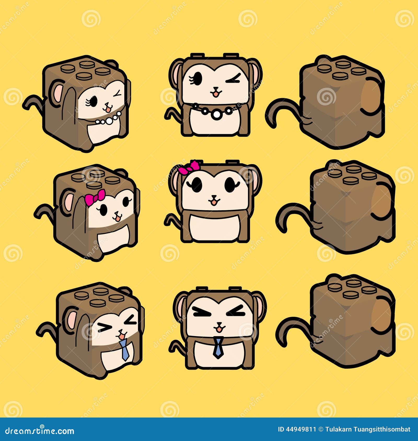 Block Monkey stock vector. Illustration of help, vector - 44949811