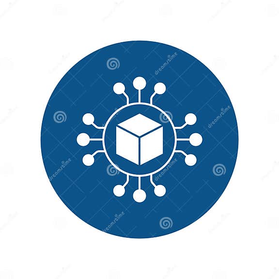 Block Network Vector Icon with Trendy Background Colors that Can Easily ...