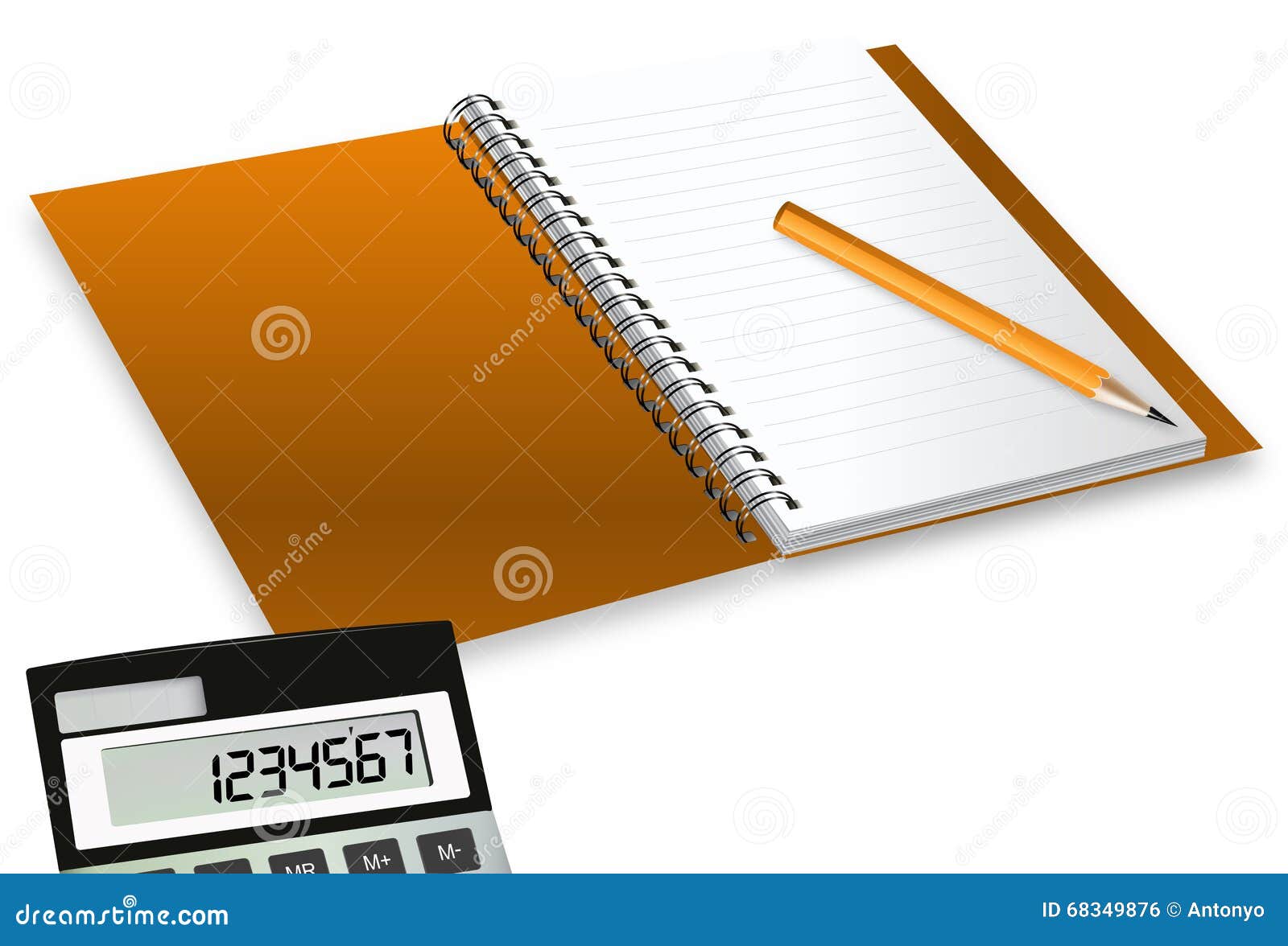 Block Notes with Calculator Stock Vector - Illustration of calculator ...