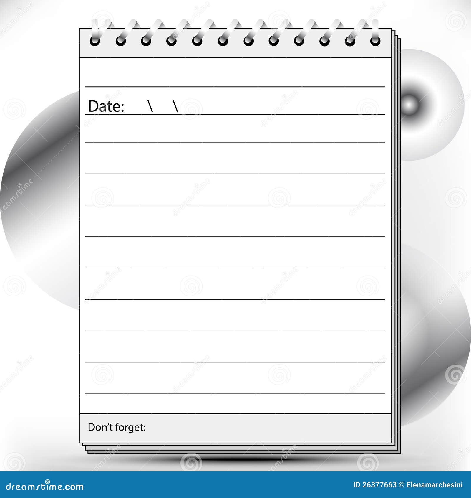 Block Notes Page Lined in Black and White Stock Vector - Illustration ...