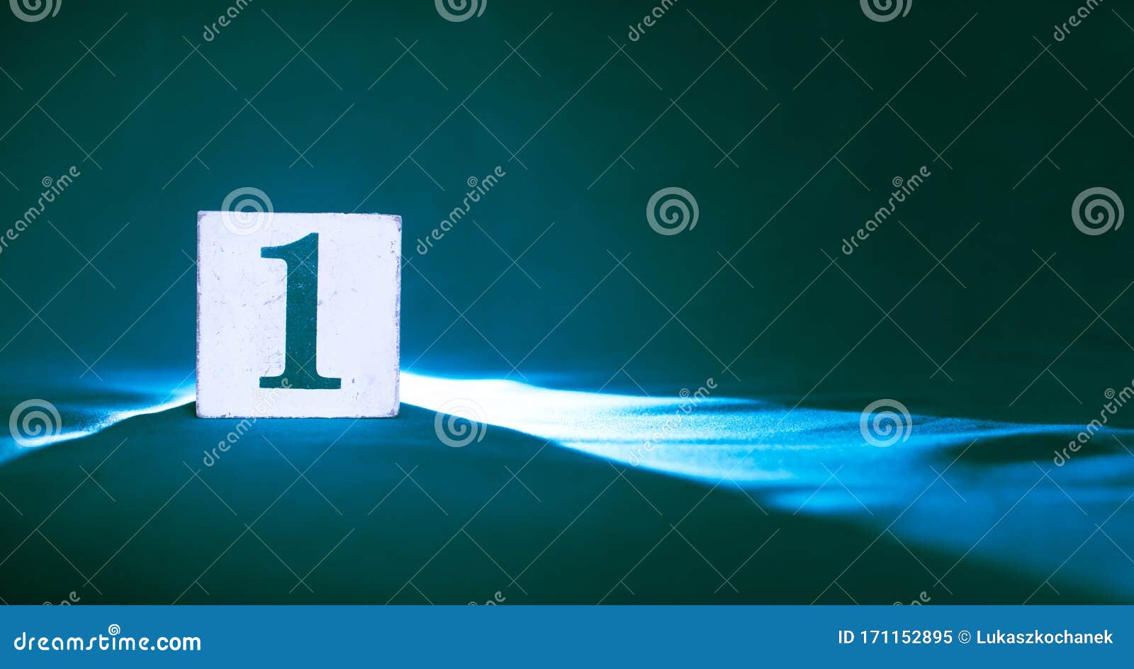 Block with Number 1, One, on a Dark Blue Background Stock Image - Image ...