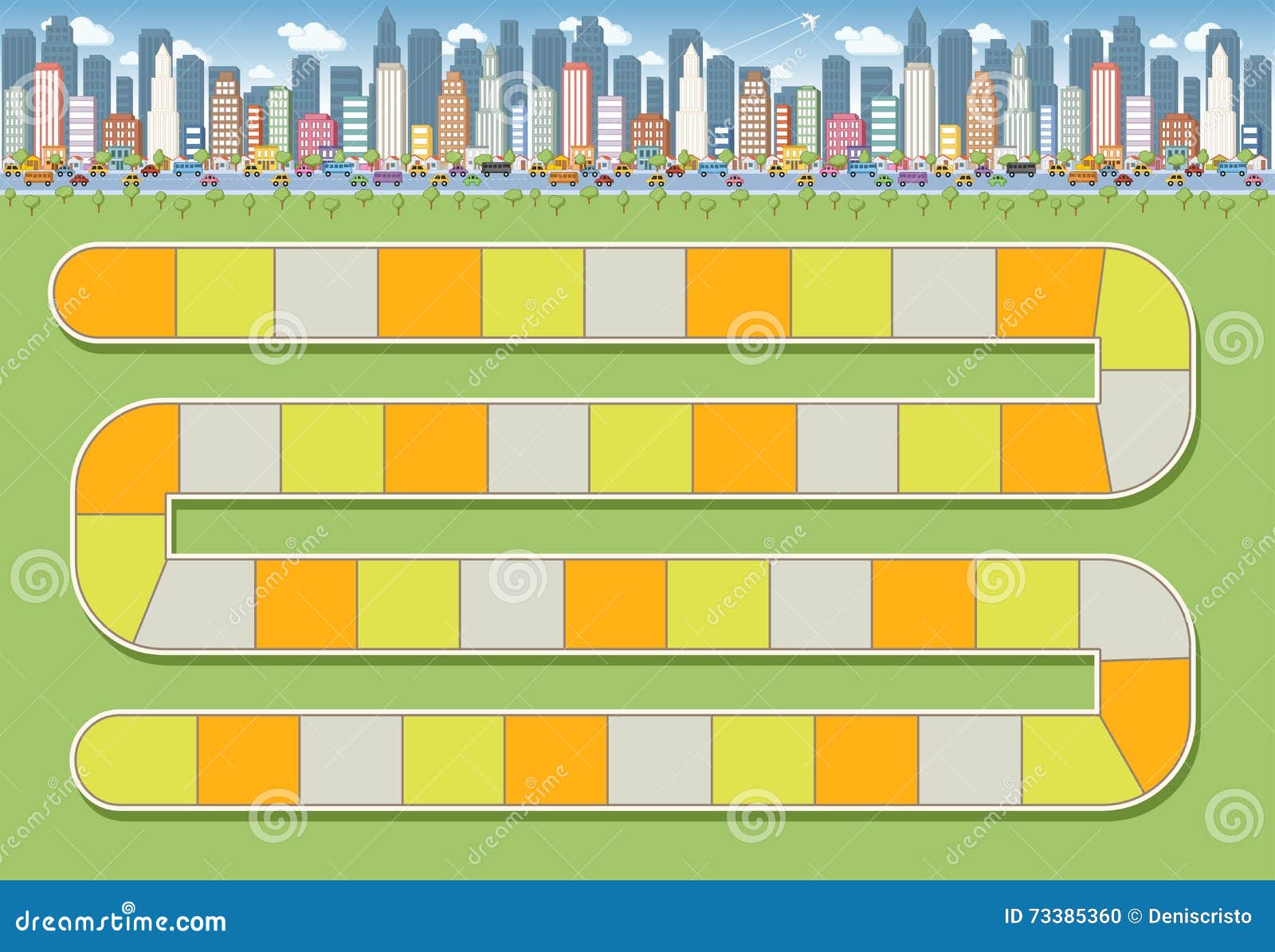 Block path in the city stock vector. Illustration of game - 73385360