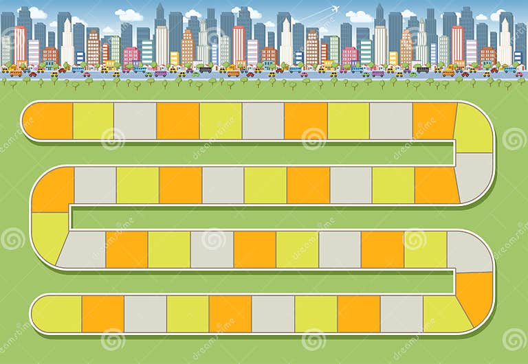 Block path in the city stock vector. Illustration of game - 73385360