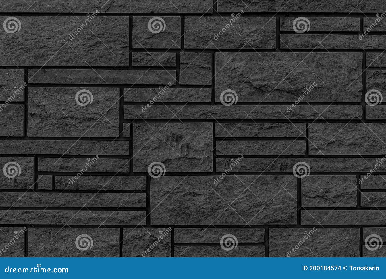 Pattern of Black Stone Cladding Wall Tile Texture and Seamless ...