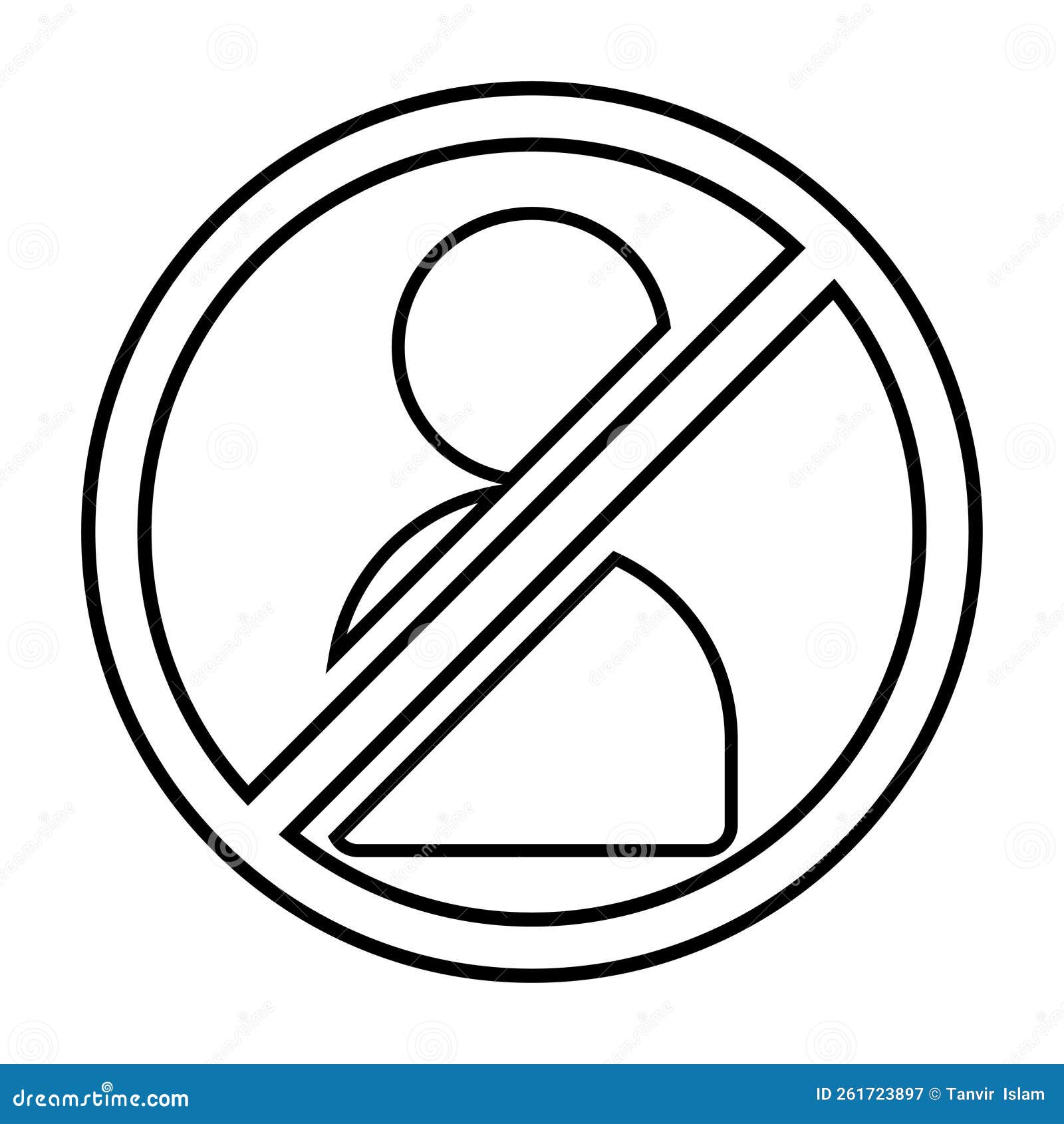 Block People Icon in Line Style Stock Vector - Illustration of remove ...