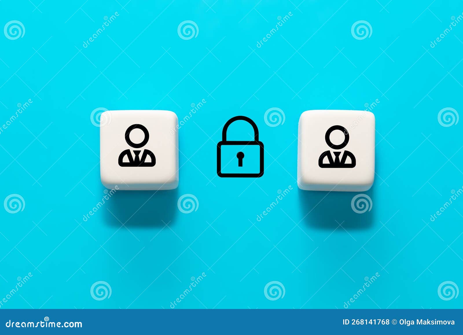 A Block with a Person Icon on a Blue Background Represents Security ...