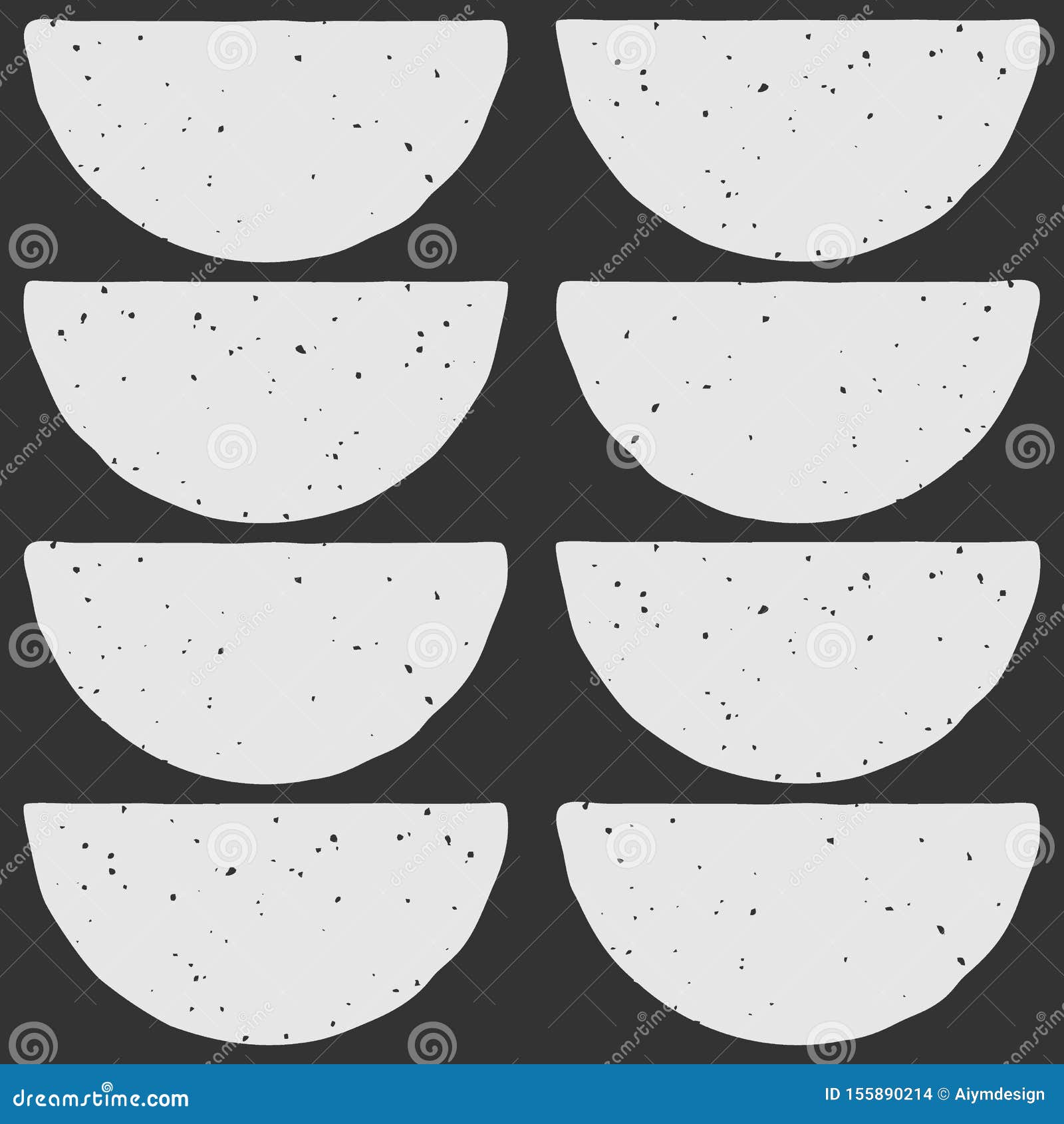 Block Print Textile with Grey Semi Circle Stamps Stock Vector ...