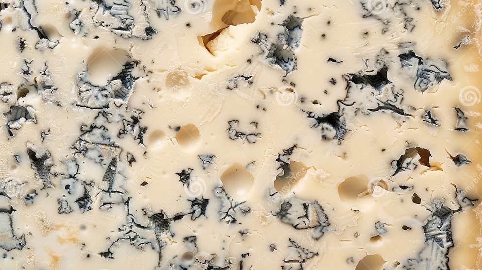 A Block of Sharp Crumbly Cheese with a Marbled Pattern of Blue S ...