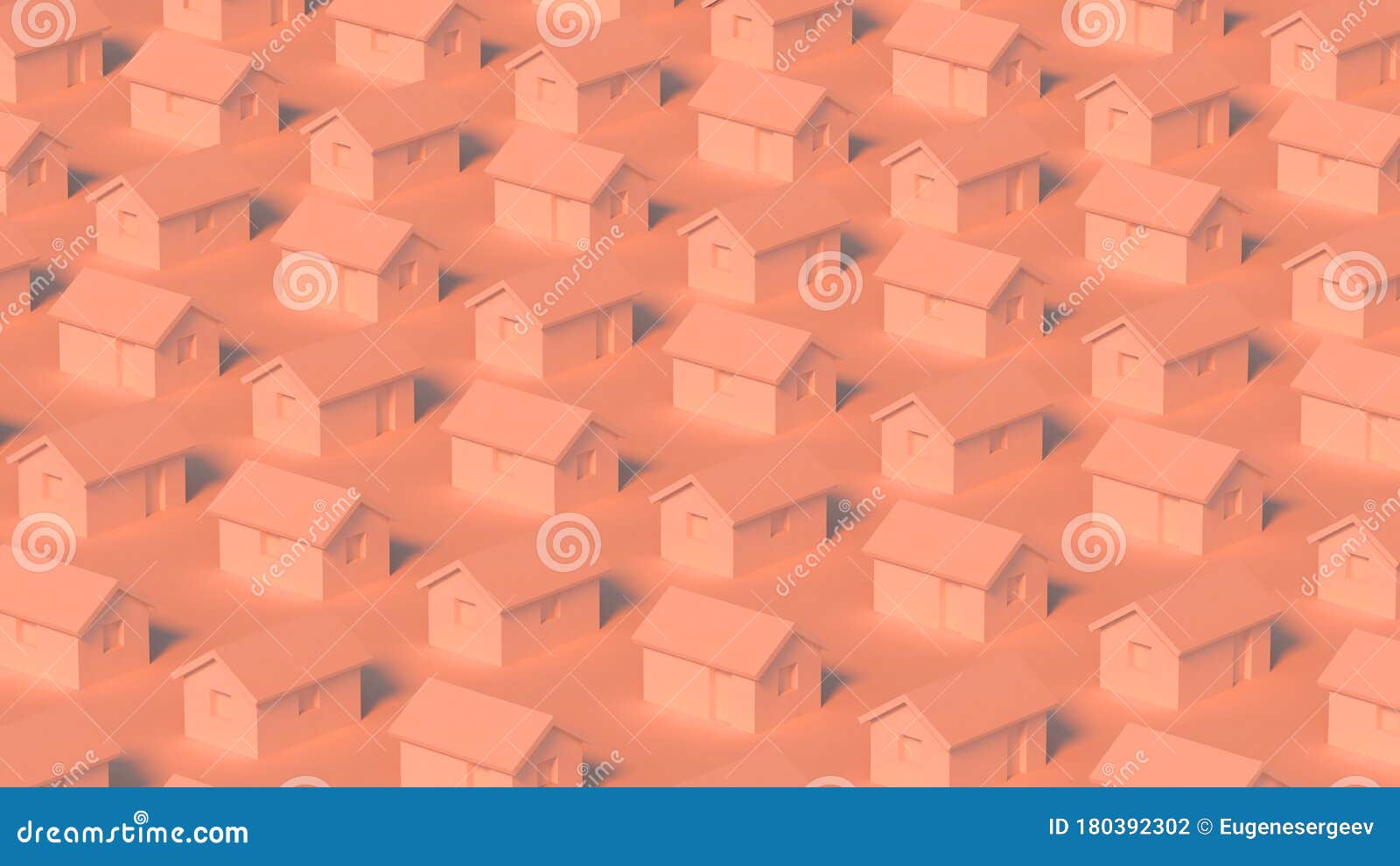 Block of Simple Small Rural Houses, Town Block Abstract 3d Stock ...