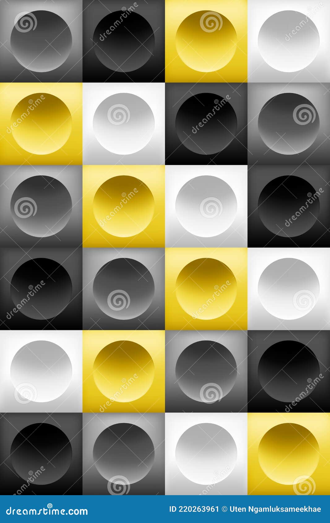 Block Square Circle 3D Gradient Yellow White Gray Black Stock Vector ...