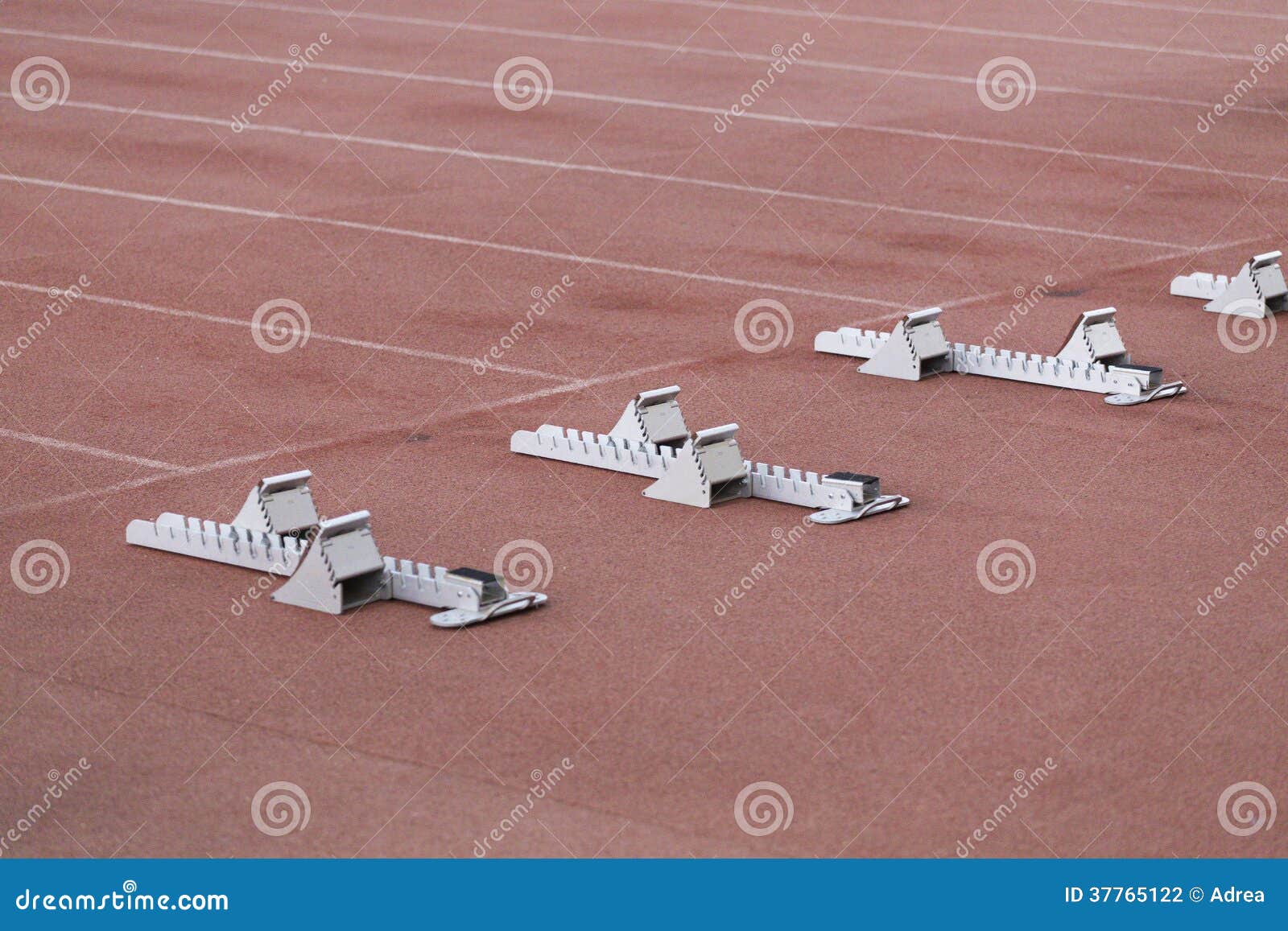 Arranged Starting Blocks on a Race Track Stock Photo - Image of sprint ...