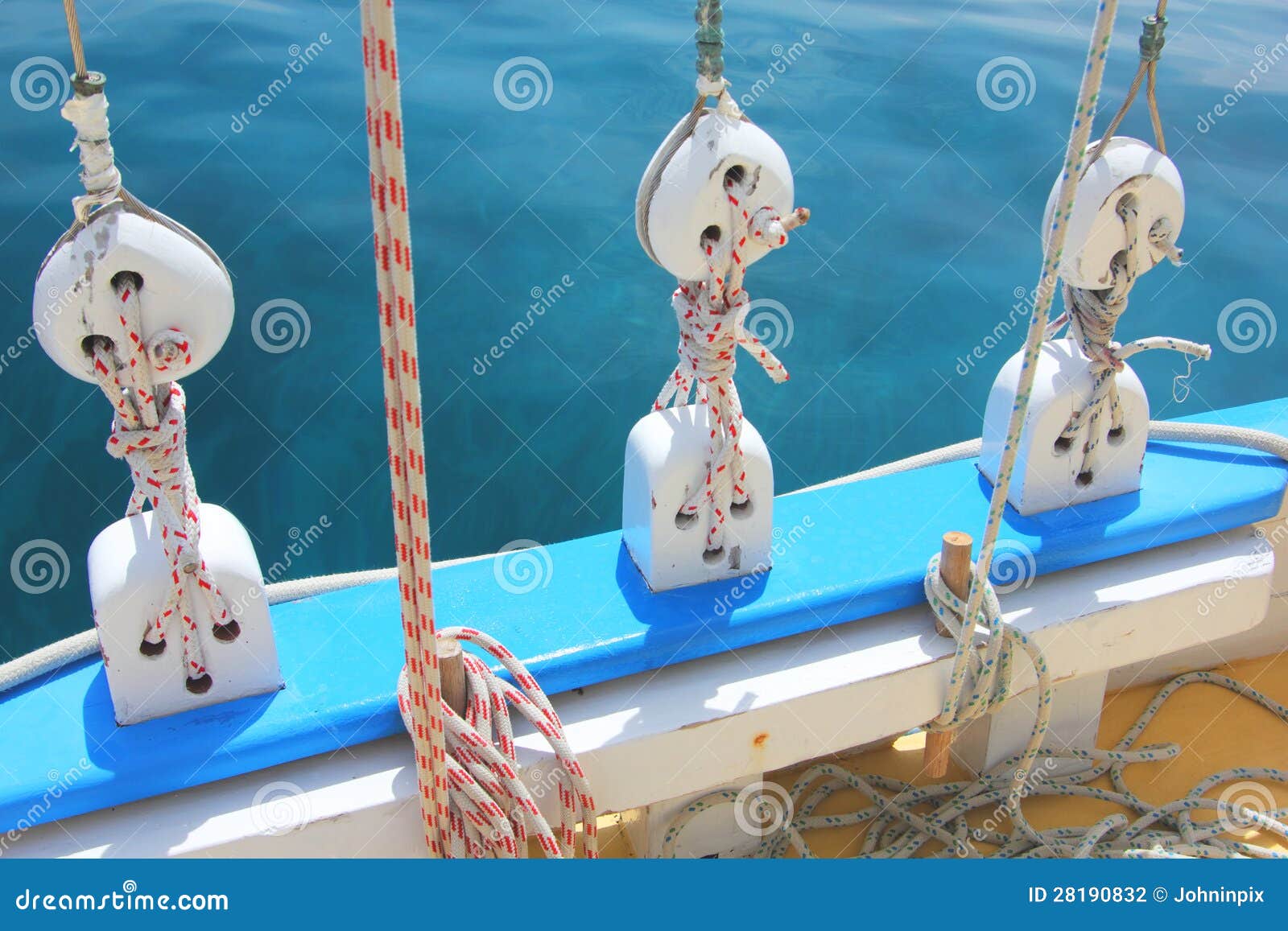 Block and Tackle, Traditional Caribbean Sloop. Stock Photo - Image of ...