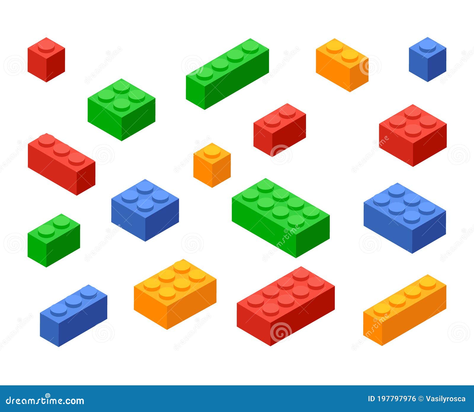 Block Toy Brick Building Icon. Isometric Vector Brick Toy Plastic Set ...