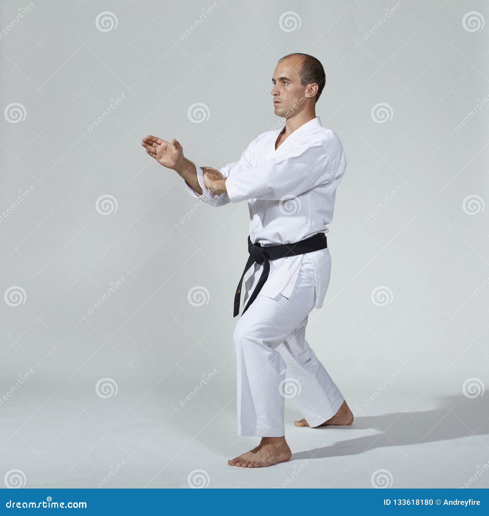 The Block is Trained by the Sportsman in the Formal Karate Exercise ...