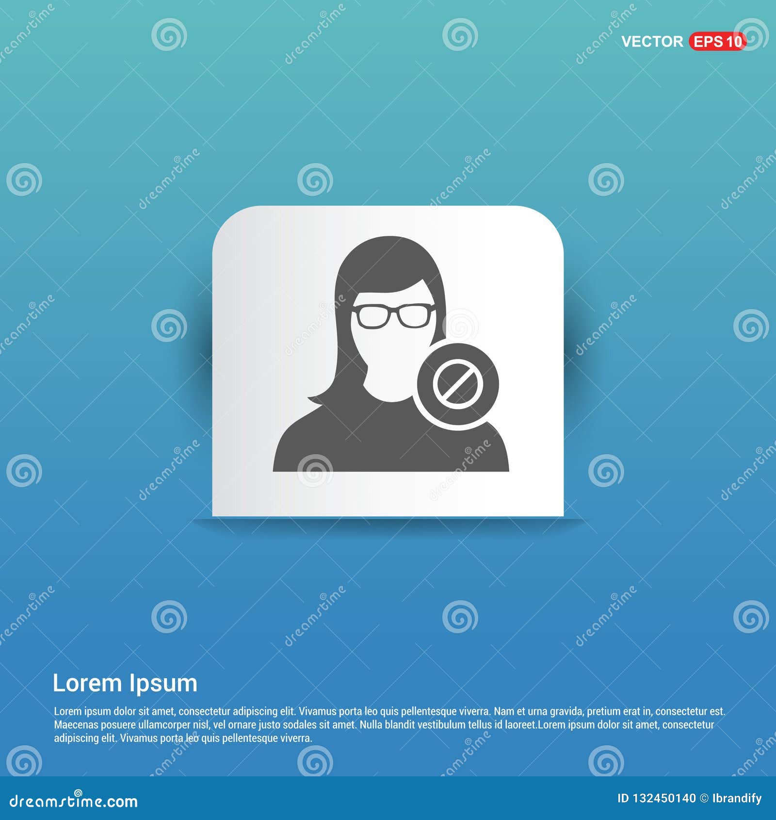 Block User Icon. - Blue Sticker Button Stock Vector - Illustration of ...