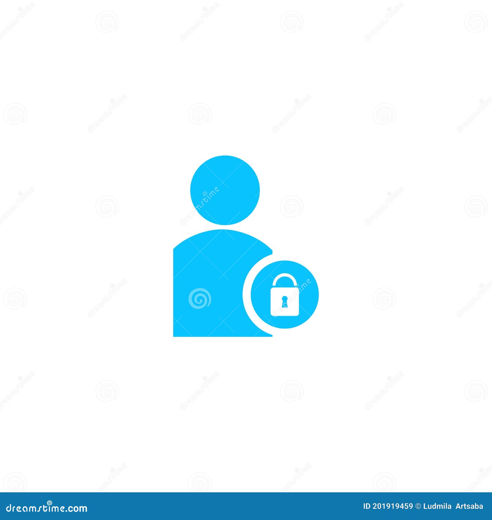 Block user icon flat stock illustration. Illustration of sign - 201919459