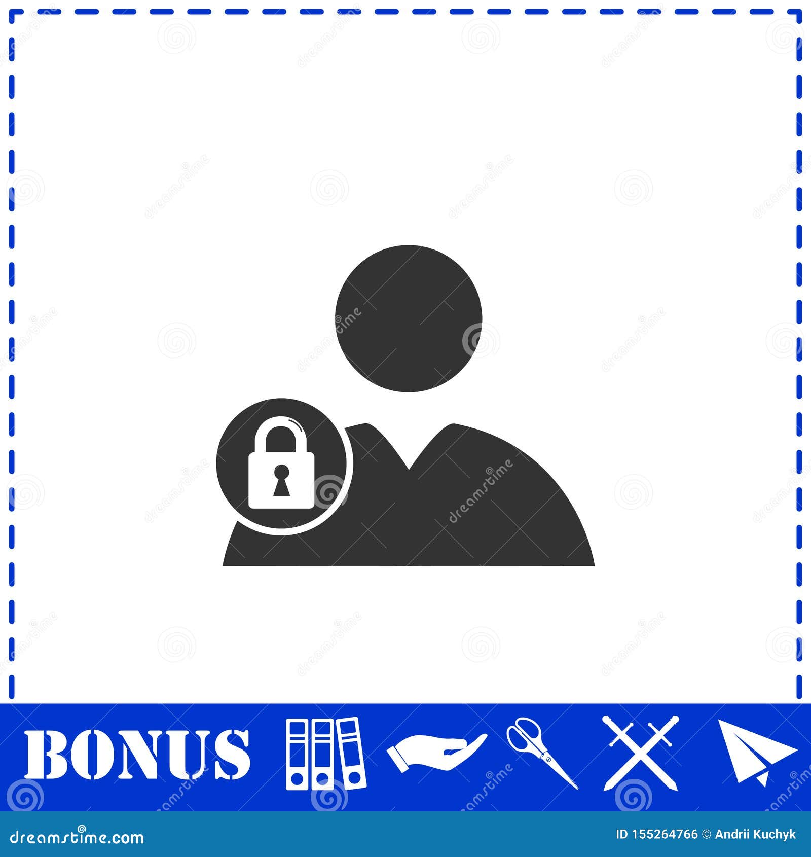 Block user icon flat stock vector. Illustration of login - 155264766