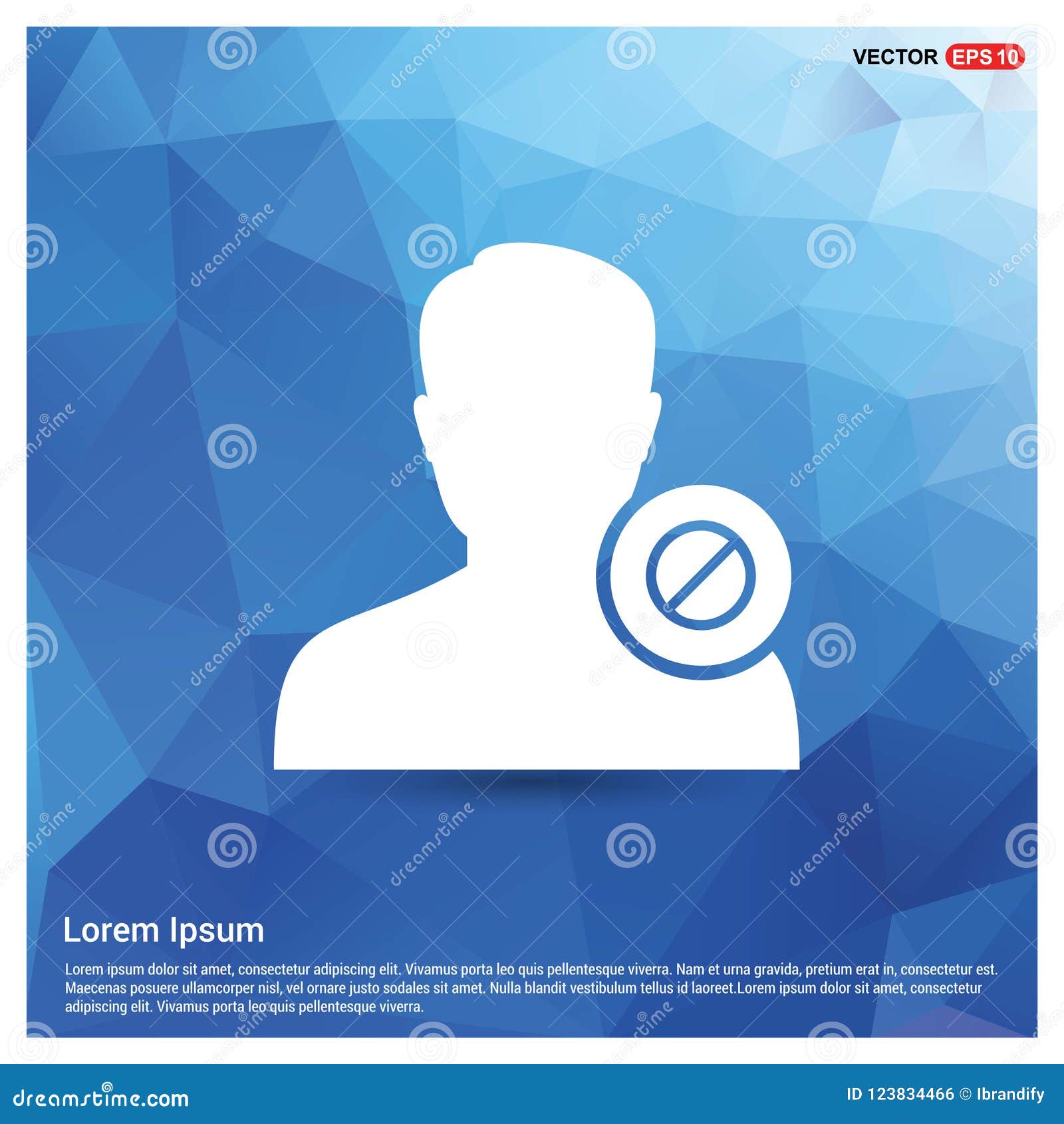 Block user icon. stock vector. Illustration of member - 123834466