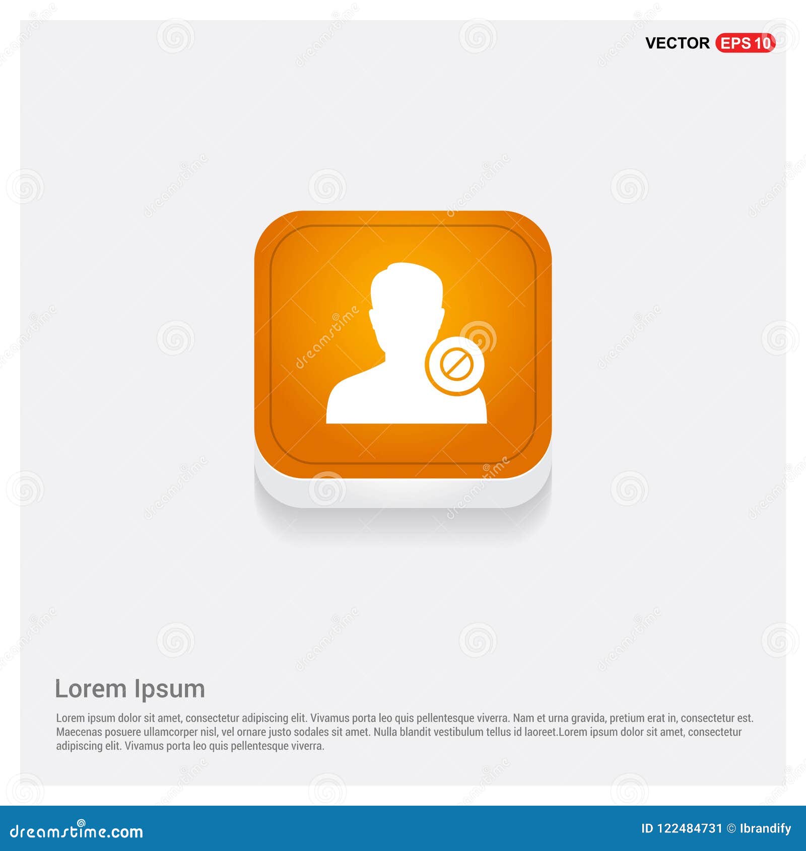 Block User Icon. Orange Abstract Web Button Stock Vector - Illustration ...