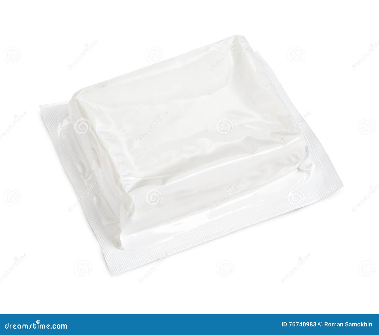 Block of Vacuum Soft Wrap Box Package Isolated on White Background ...
