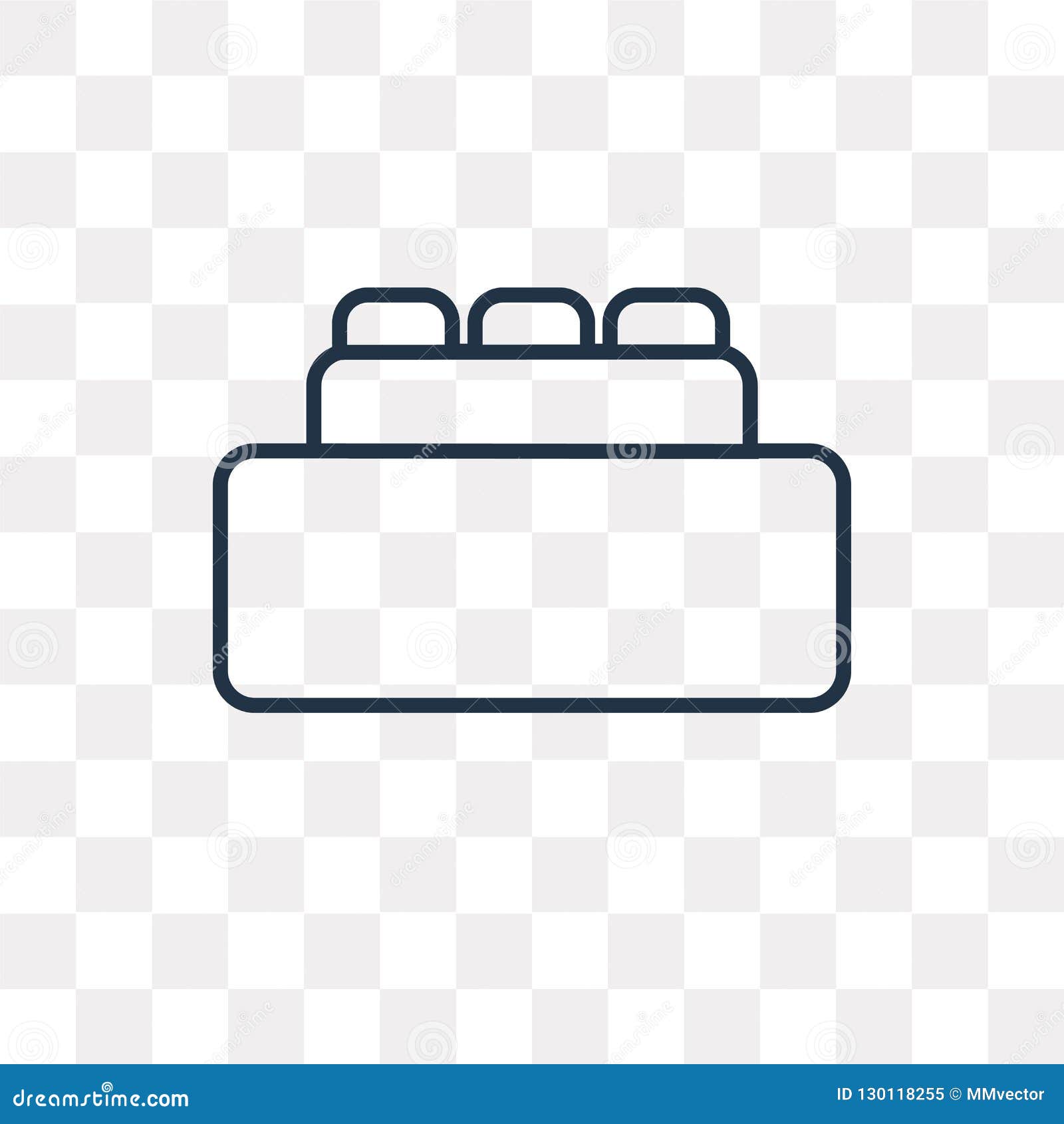 Block Vector Icon Isolated on Transparent Background, Linear Block ...
