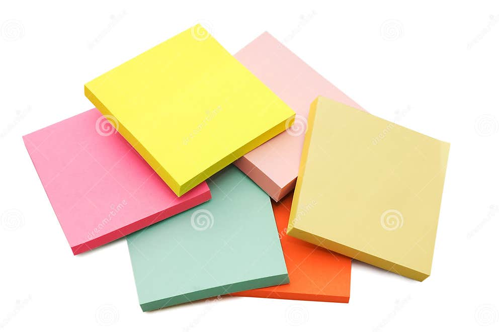 Block of Vibrant Multicoloured Post it Notes Stock Image - Image of ...