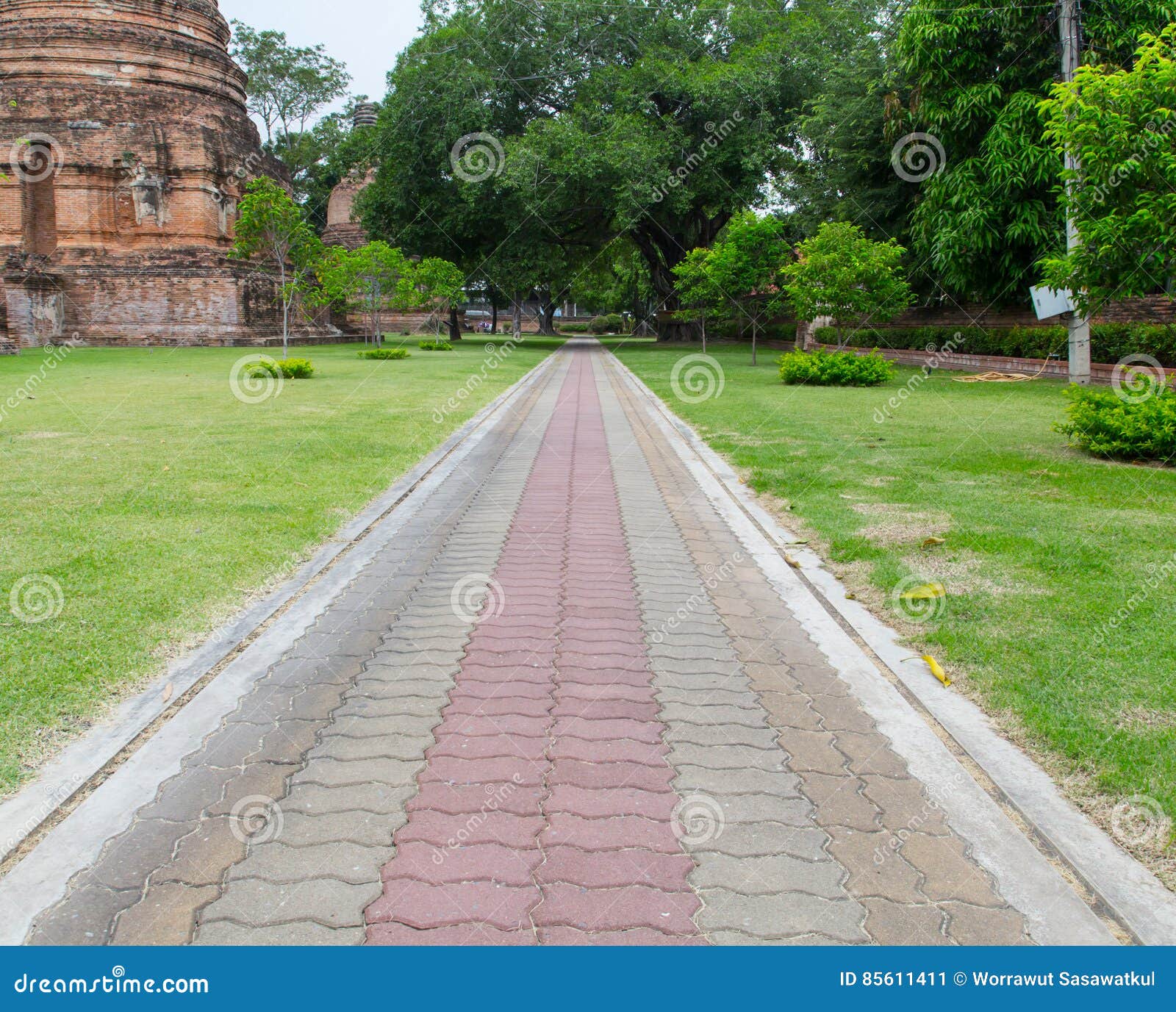 Block walkway stock image. Image of longway, footpath - 85611411