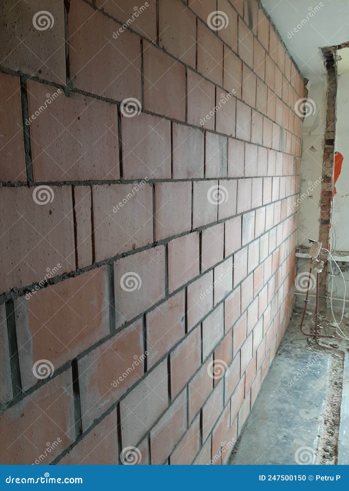 Building a Wall of Blocks Masonry Inside the House Stock Photo - Image ...