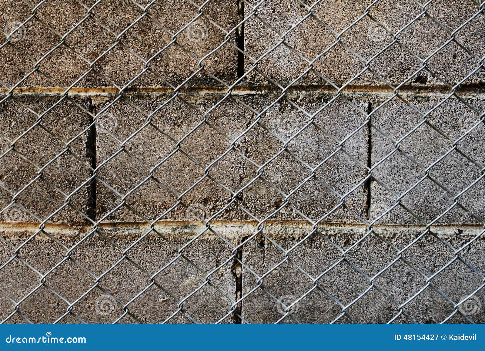 Block wall and net fence stock image. Image of link, background - 48154427