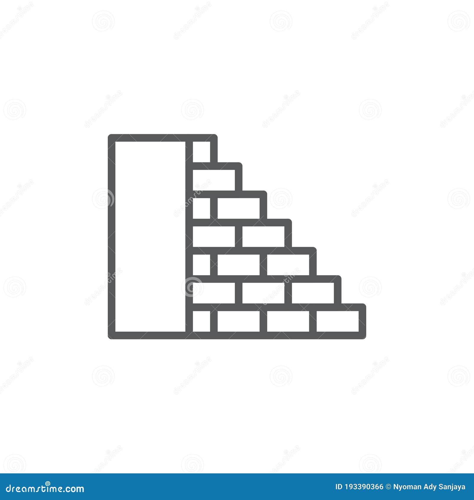 Block Wall Vector Icon Symbol Isolated on White Background Stock Vector ...