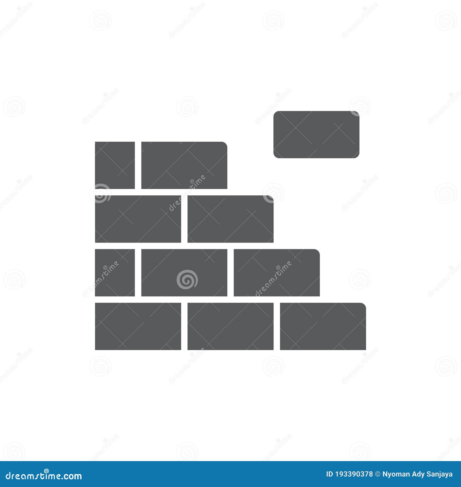 Block Wall Vector Icon Symbol Isolated on White Background Stock Vector ...