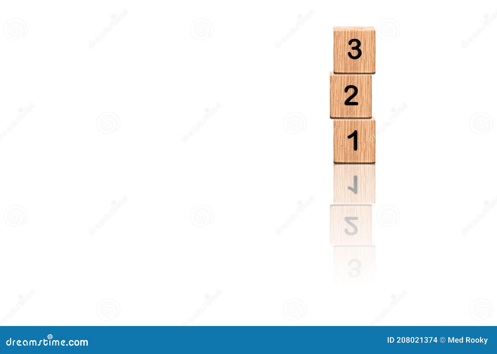 123 Block Wood Count Basic in White Background with Copy Space Stock ...