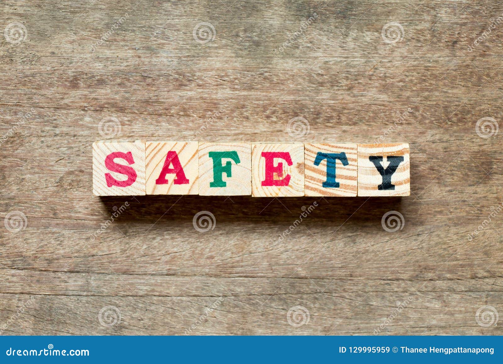 Block in Word Safety on Wood Background Stock Image - Image of work ...