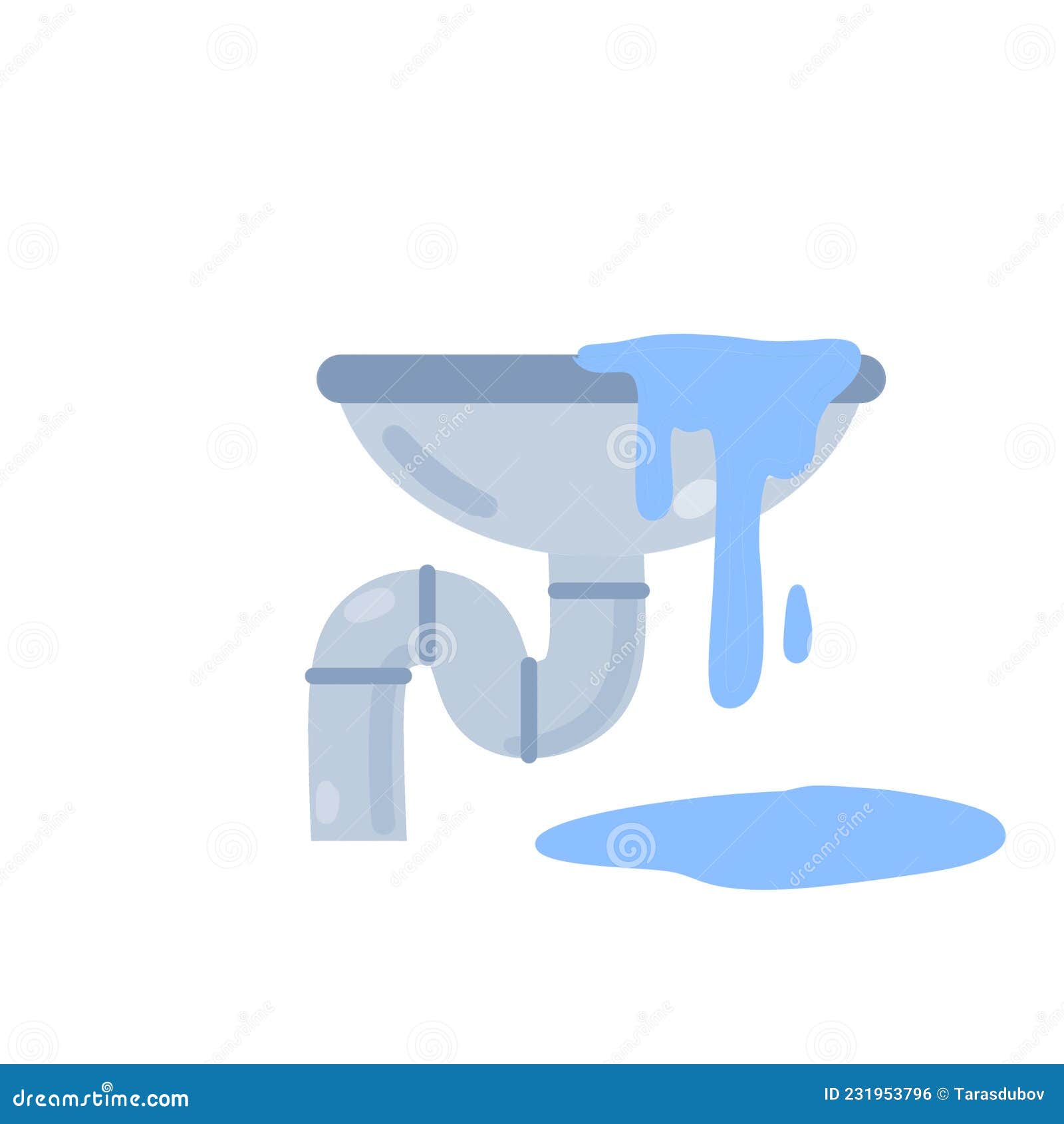 Blockage of Pipe. Sink in Bath and Kitchen. Technical Work. Stock ...