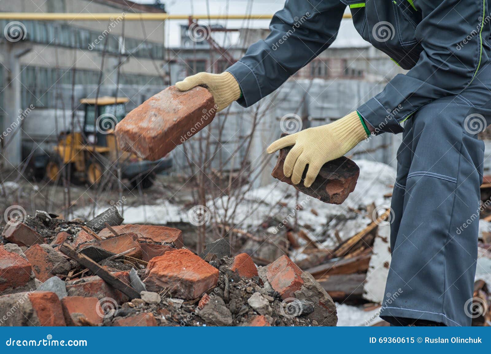 Blockages of broken bricks stock image. Image of cement - 69360615