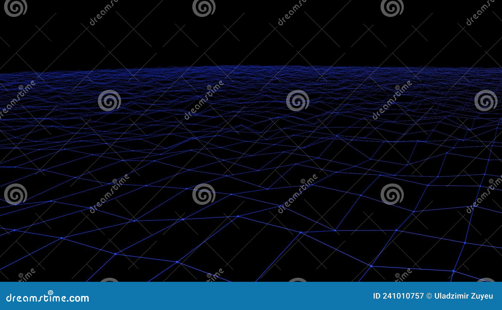 Blockchain Abstract Digital Background. 3d Waves Data Grid Surface ...