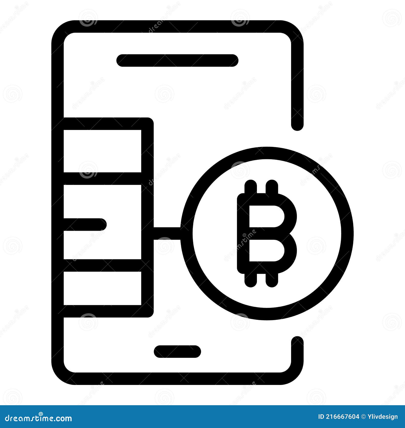 Blockchain App Icon Outline Style Stock Vector Illustration Of