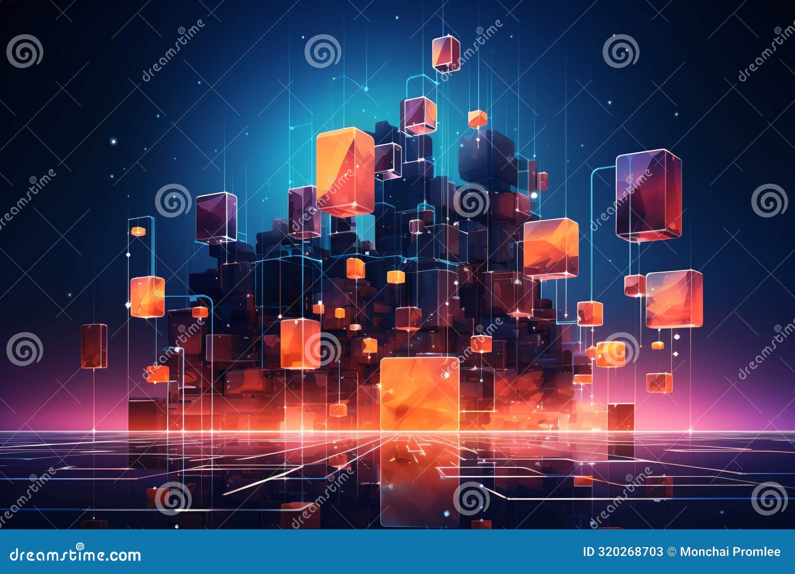 Blockchain Applications and Technological Advancements, Flat Design ...