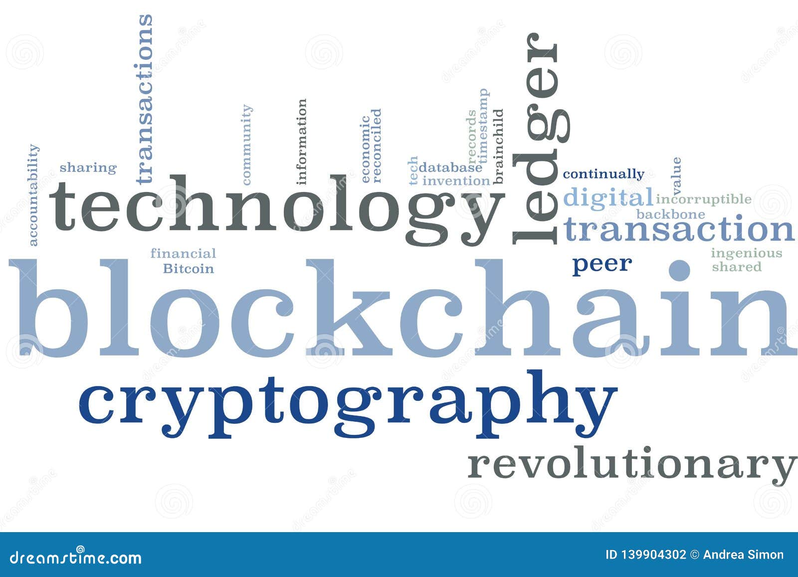Words Cloud with Blockchain Stock Illustration - Illustration of ...