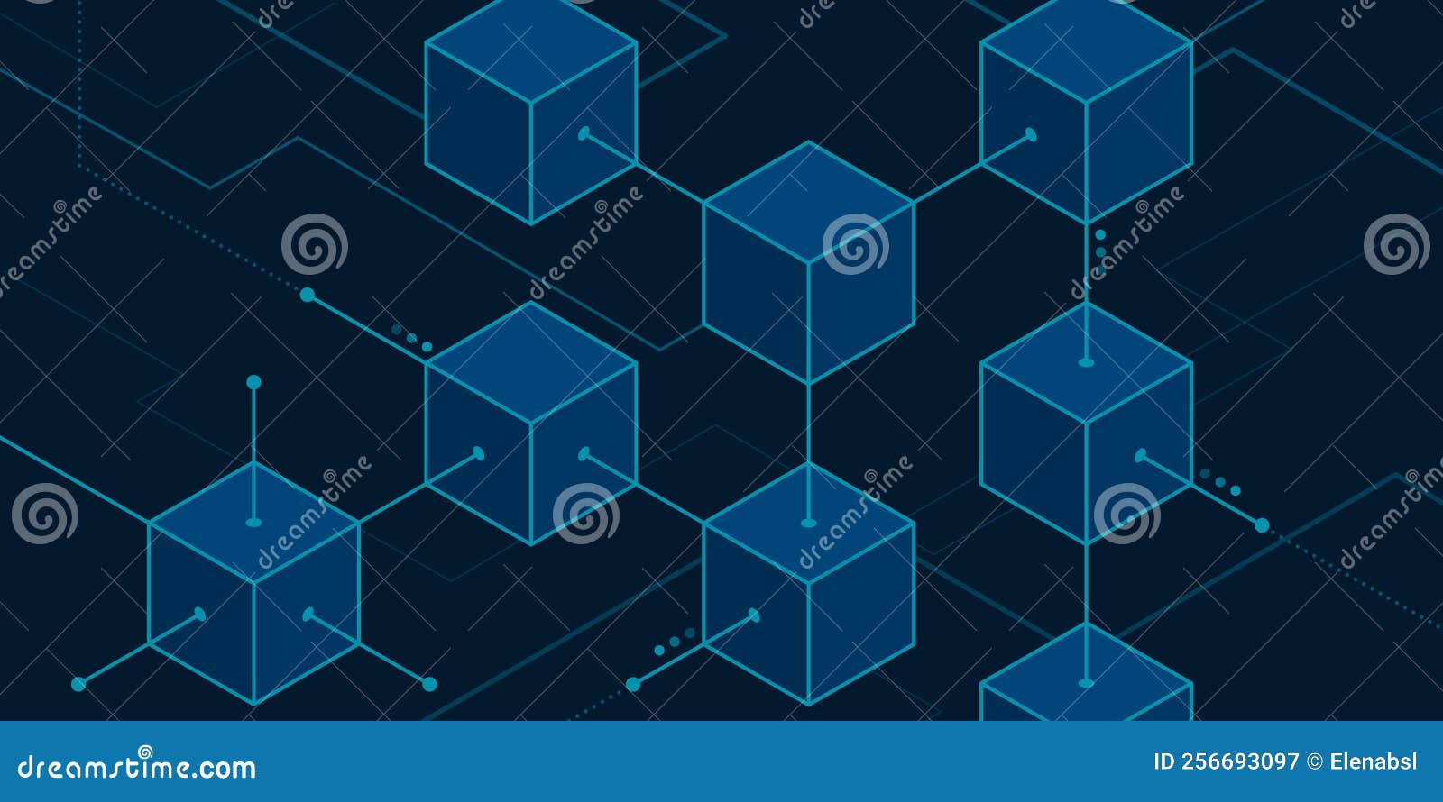 Blockchain: Blocks Joined Together in a Network Stock Vector ...