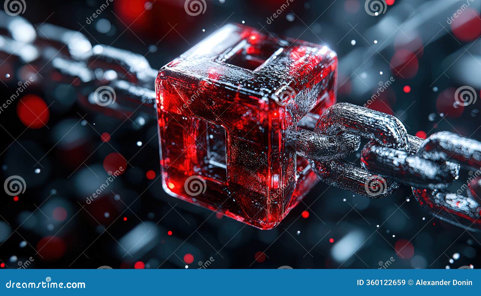 Blockchain Chain Links Illuminated by Glowing Circuitry Represent the ...