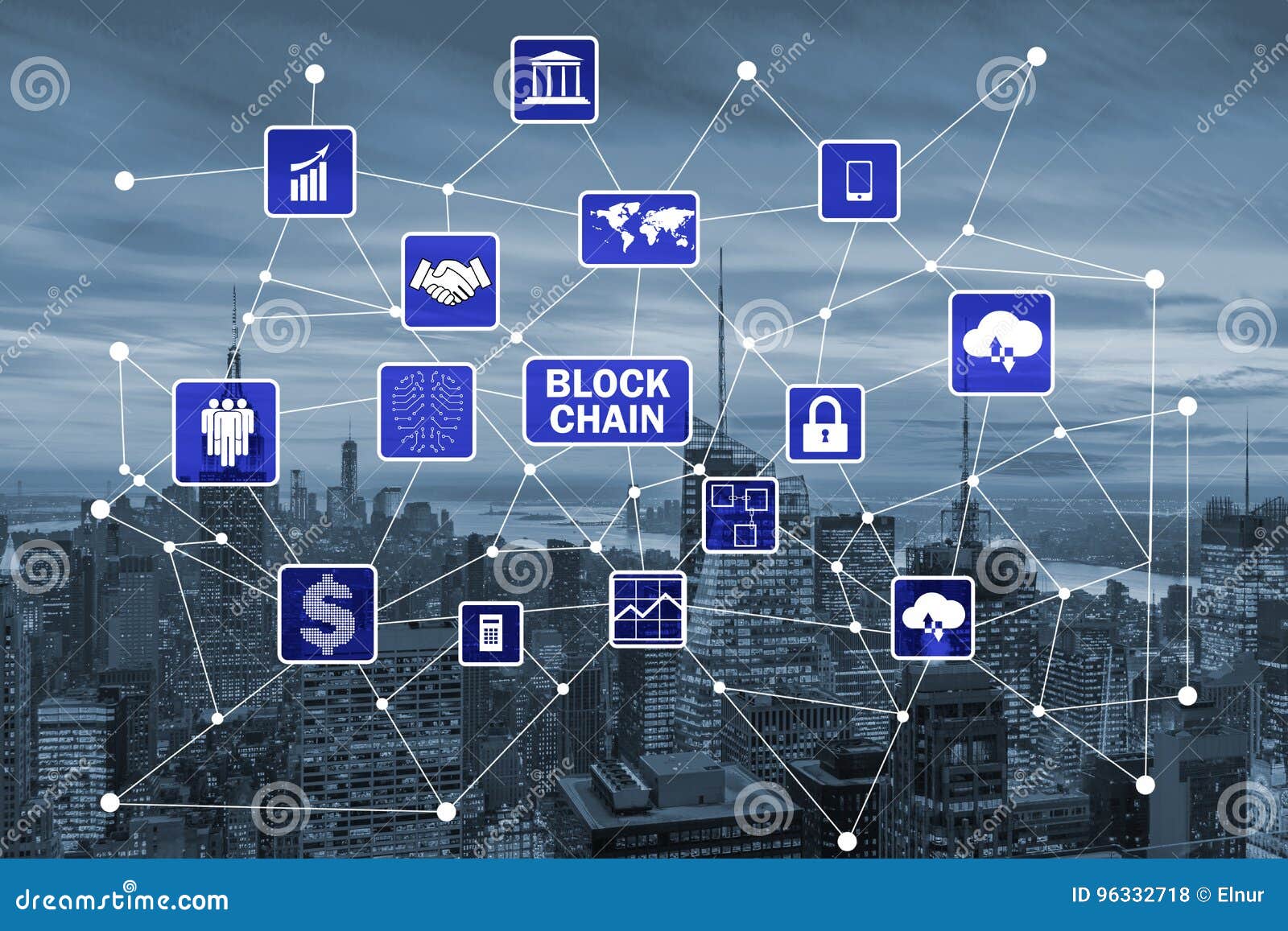 The Blockchain Concept in Database Management Stock Photo - Image of ...