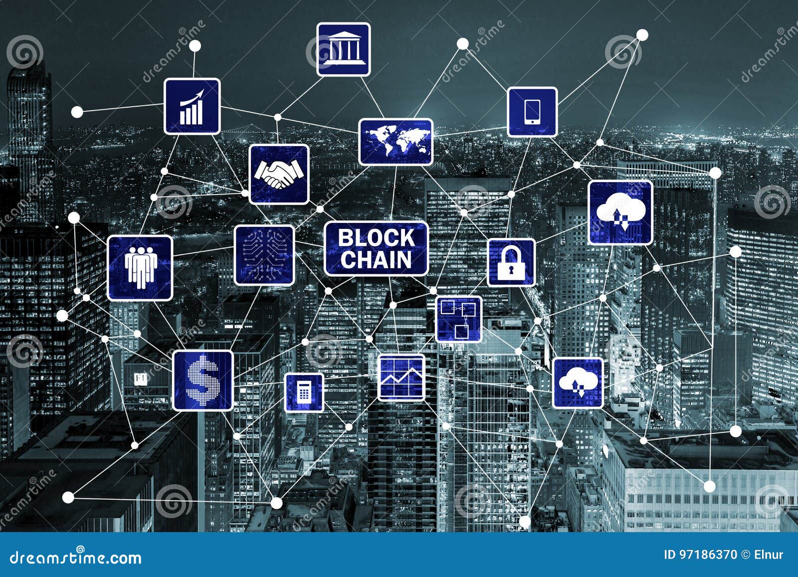 The Blockchain Concept in Database Management Stock Photo - Image of ...