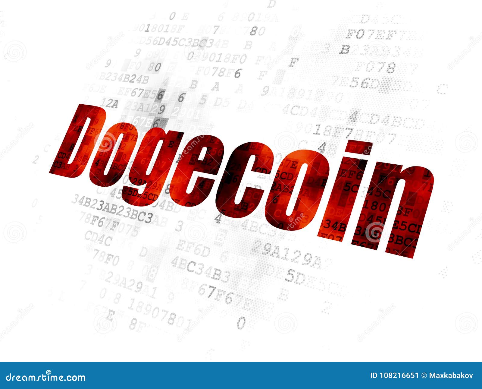 Blockchain Concept: Dogecoin on Digital Background Stock Image - Image ...