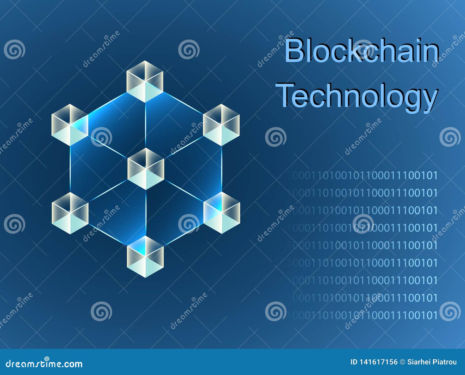 Blockchain Concept Slider Banner Design Stock Illustration ...