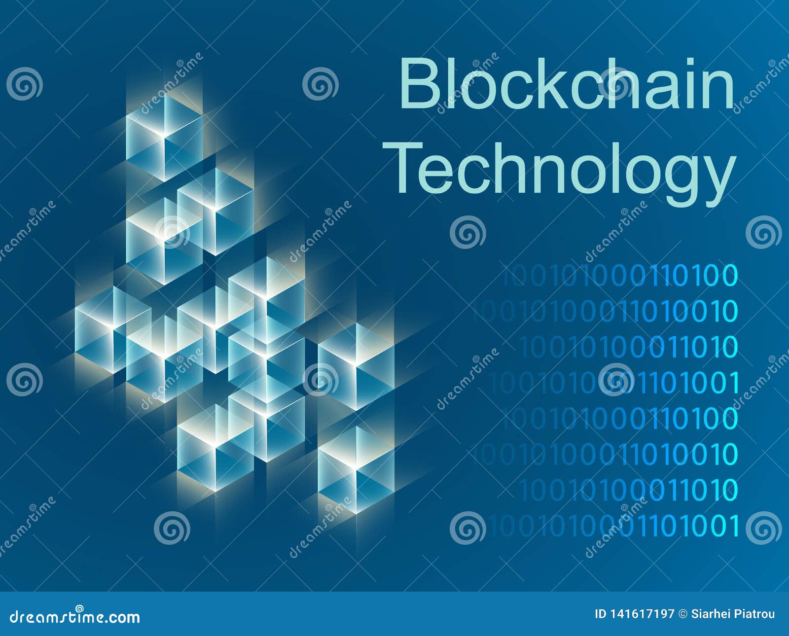 Blockchain Concept Slider Banner Design Stock Illustration ...